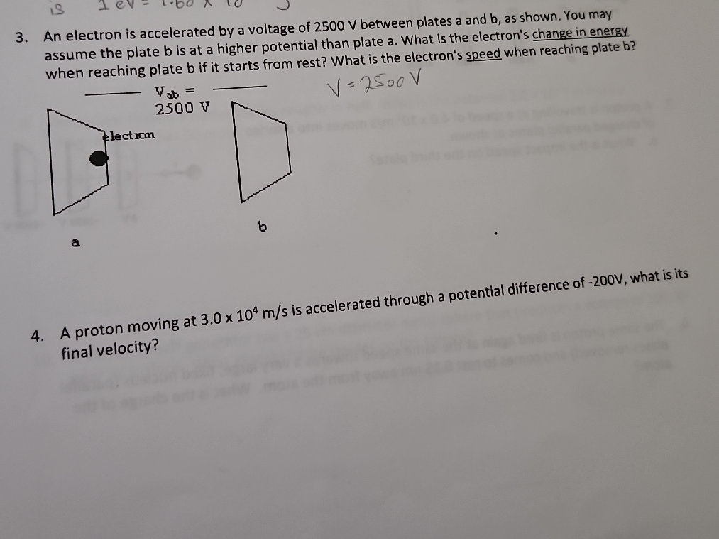 3. An electron is accelerated by a voltage | StudyX