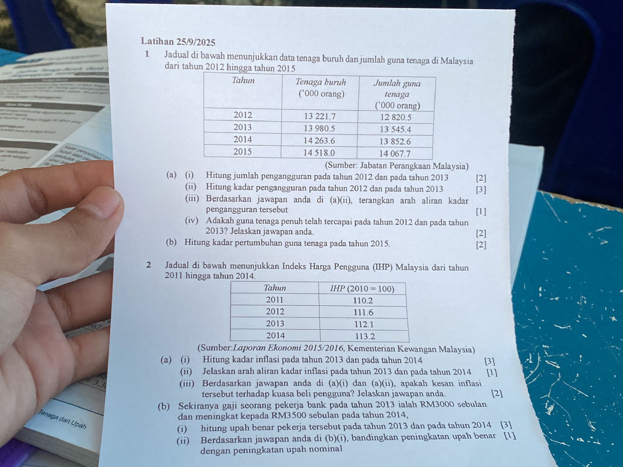 1 Jadual di bawah menunjukkan data tenaga | StudyX