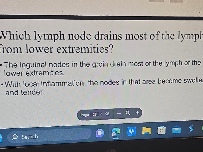 Which lymph node drains most of the lymph | StudyX