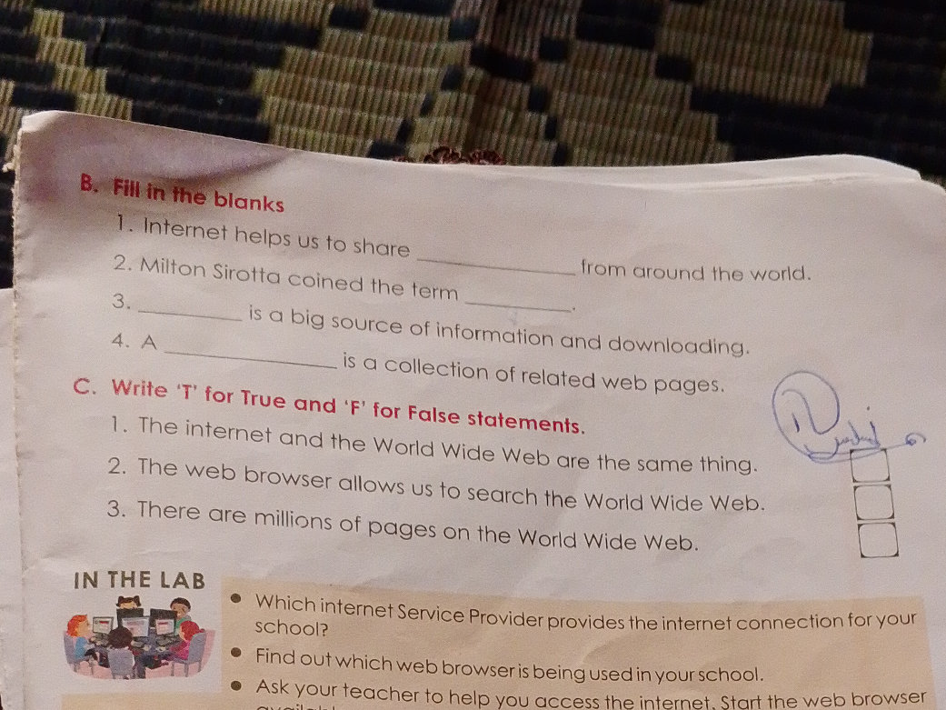 Internet helps us to share __________ from | StudyX