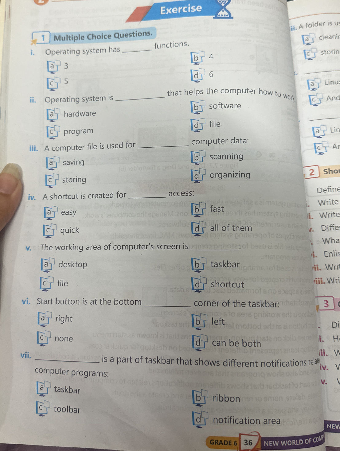 i. Operating system has _______ functions. | StudyX