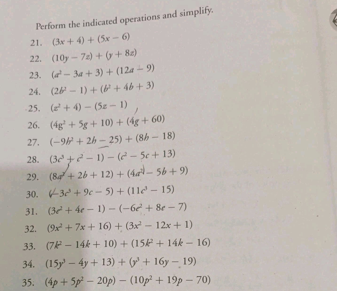 Combine Like Terms: (3x + 4) + (5x - 6) | StudyX
