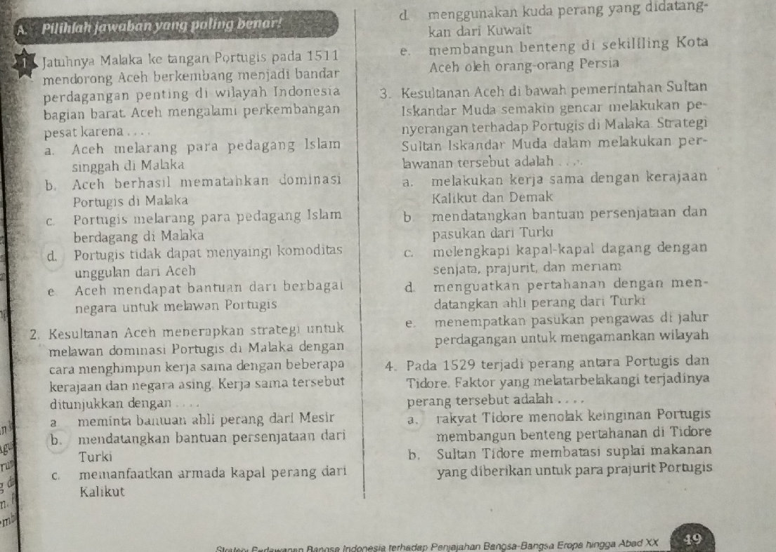 A. Pilihlah jawaban yang paling benar! 1. | StudyX