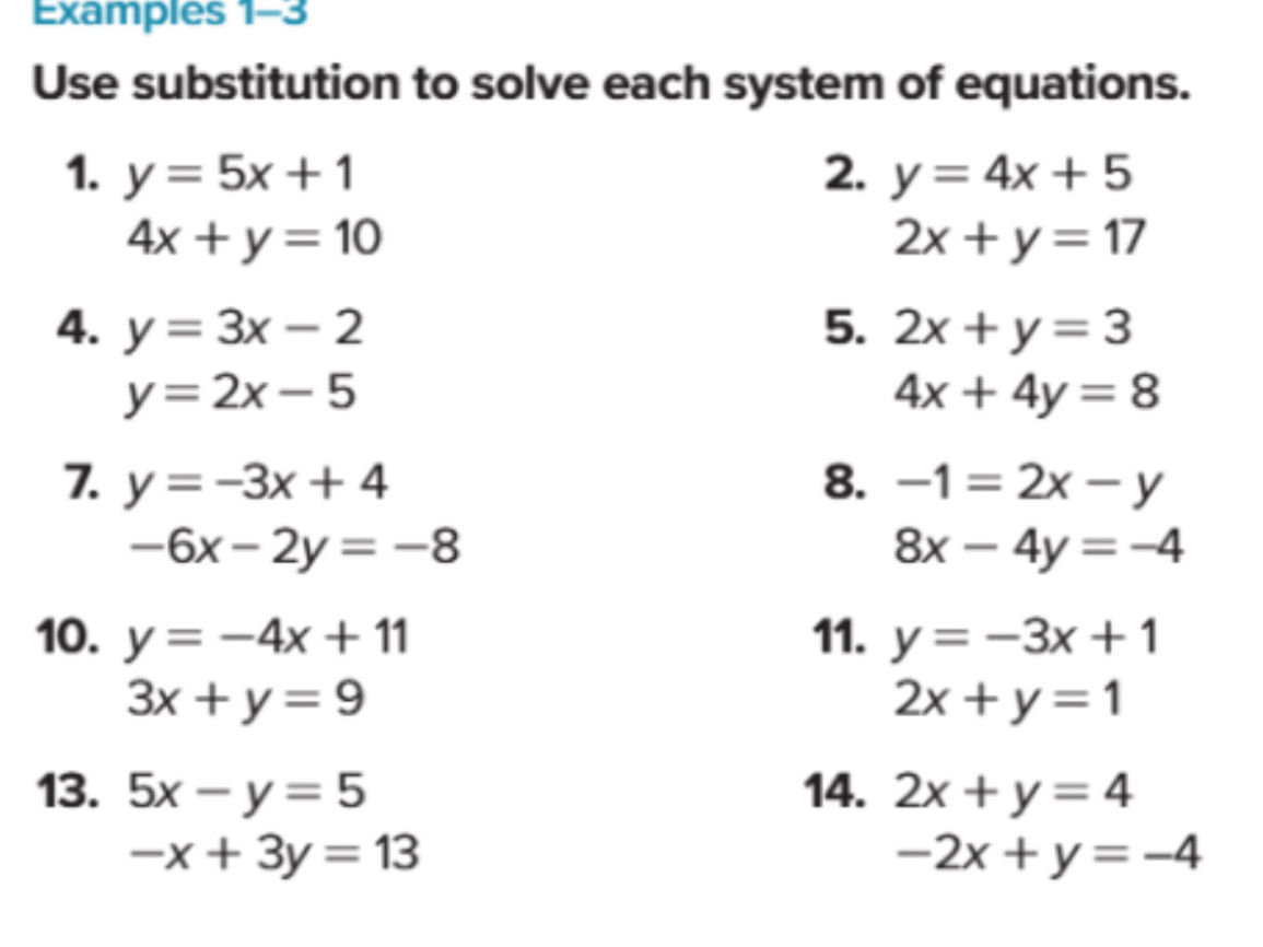 Use substitution to solve each system of | StudyX