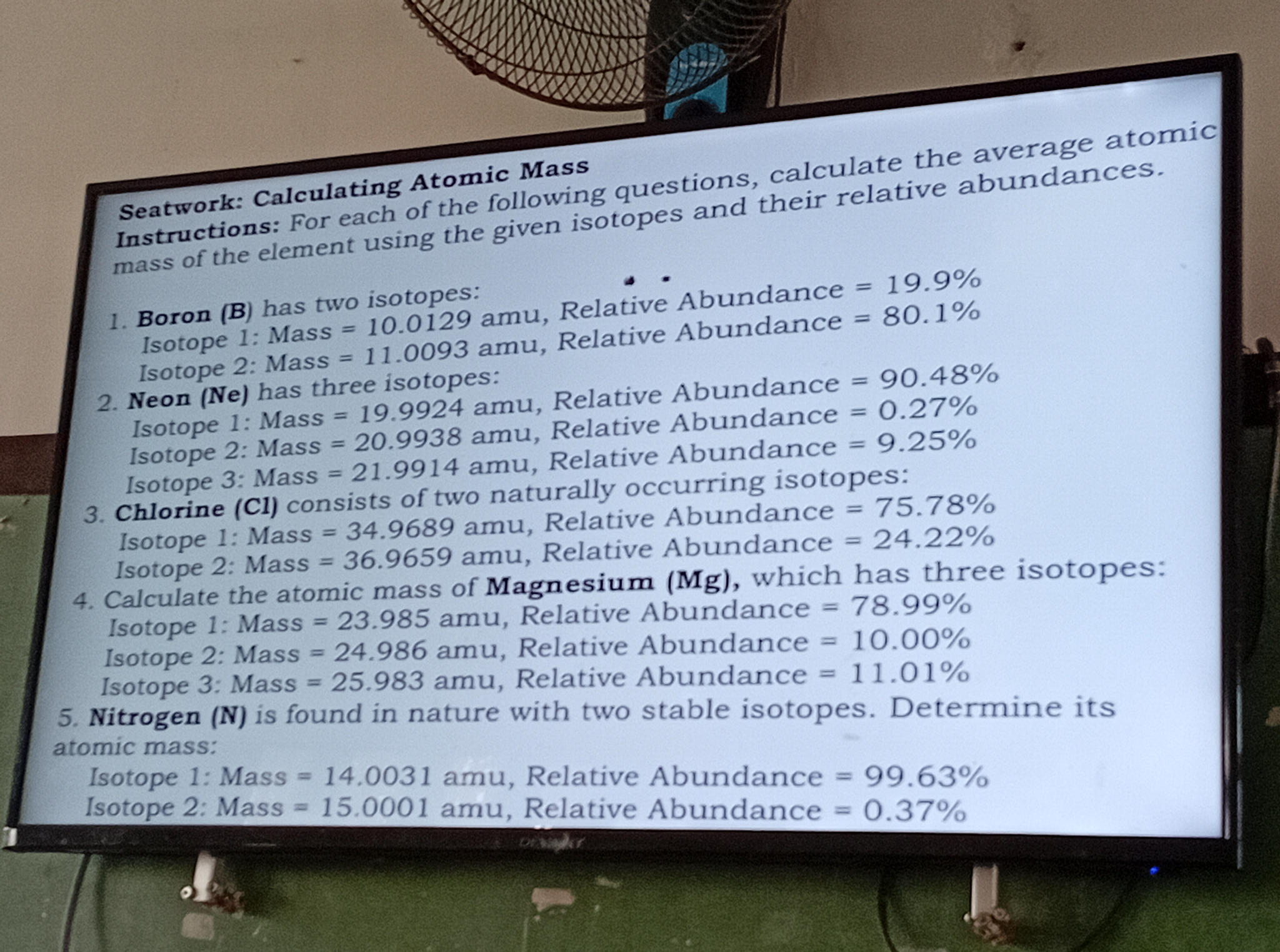 Calculate the atomic mass of Magnesium (Mg), | StudyX