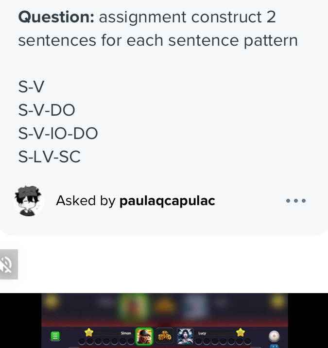 Question: assignment construct 2 sentences | StudyX