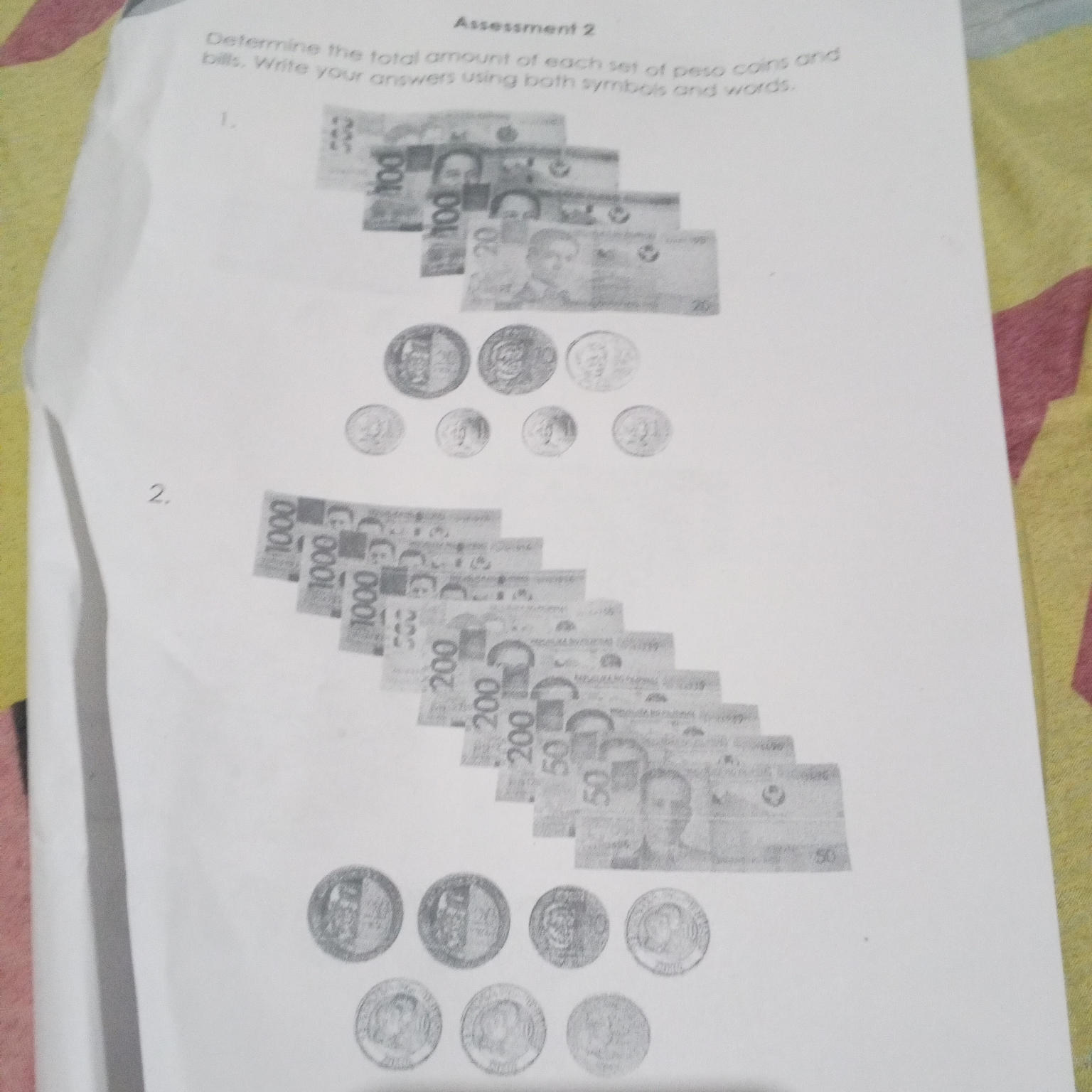 Determine the total amount of each set of | StudyX