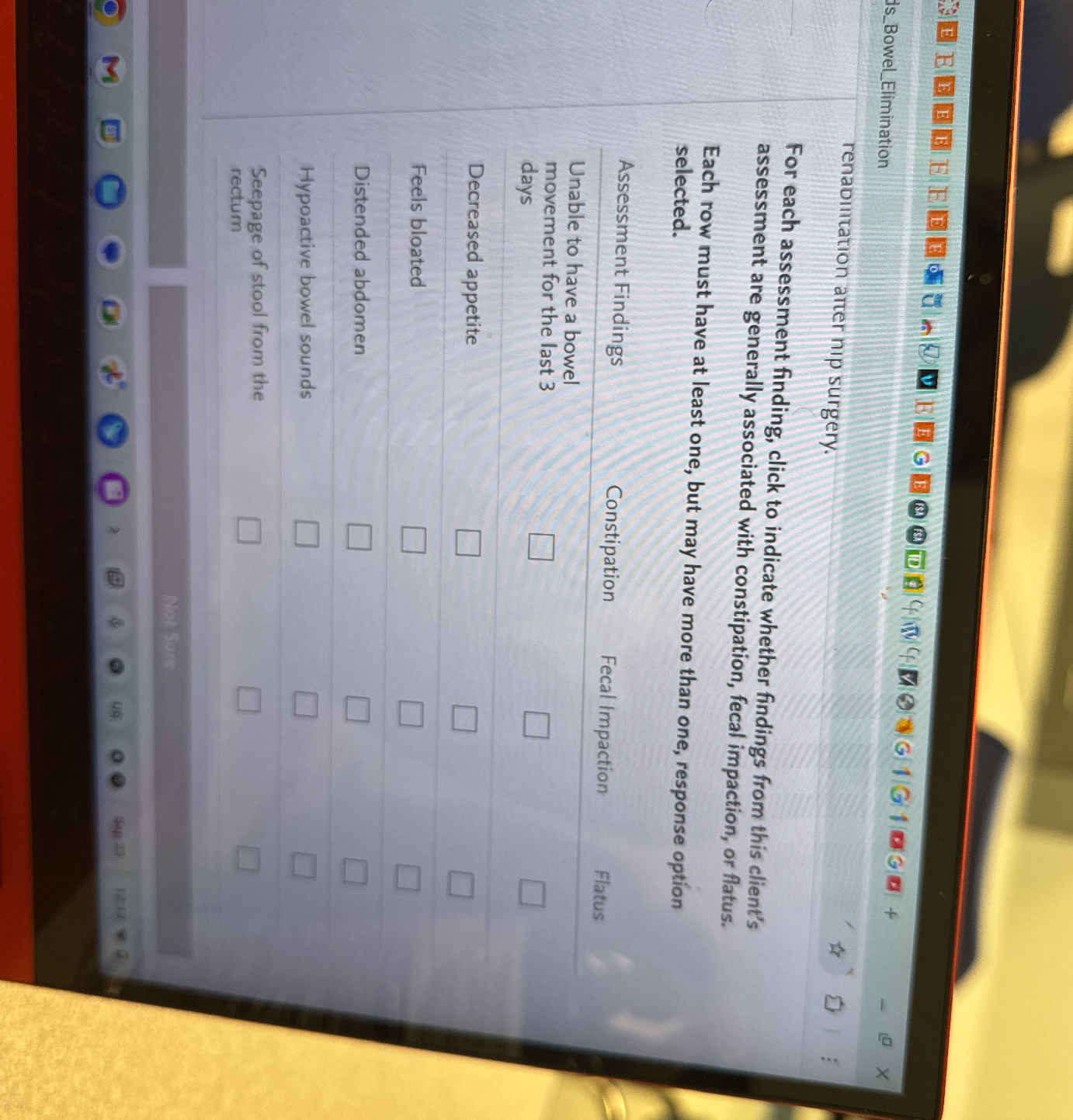 For each assessment finding, click to | StudyX