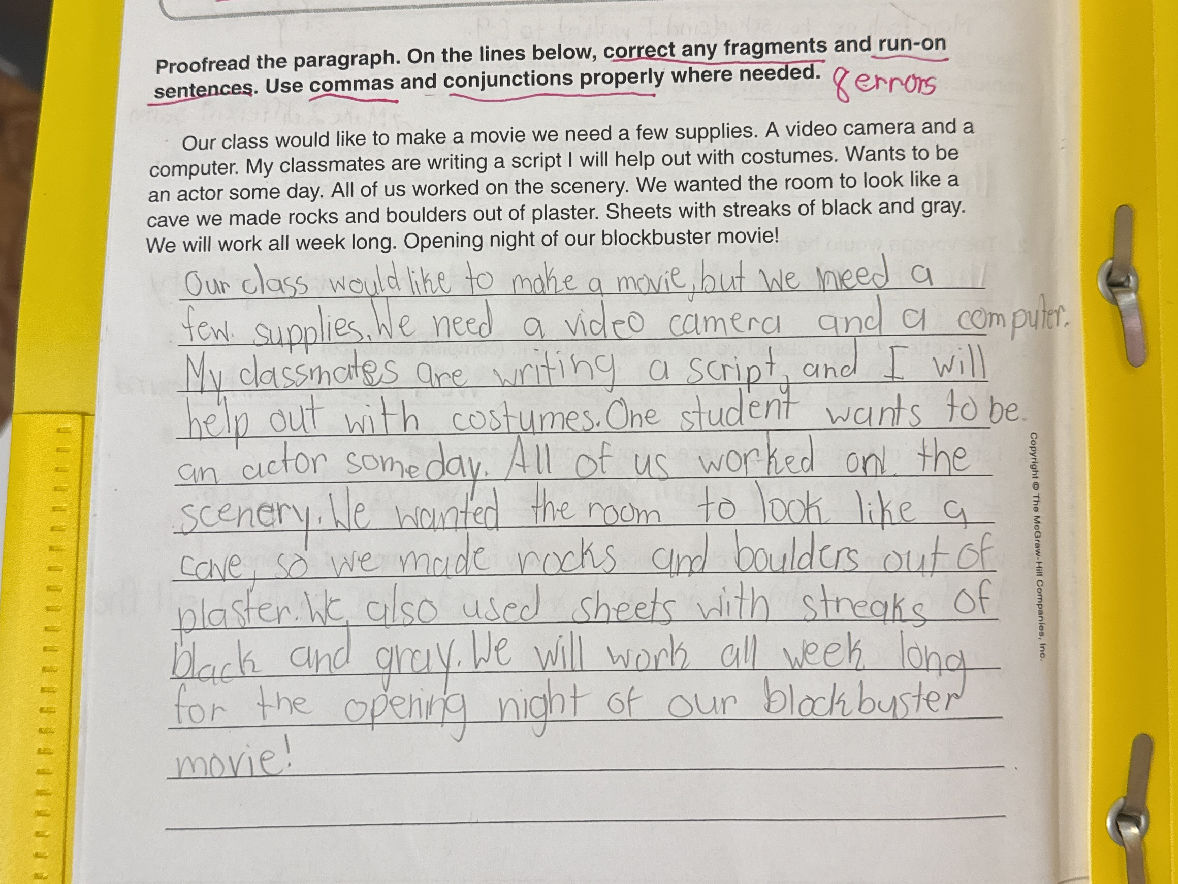 Proofread the paragraph. On the lines below, | StudyX