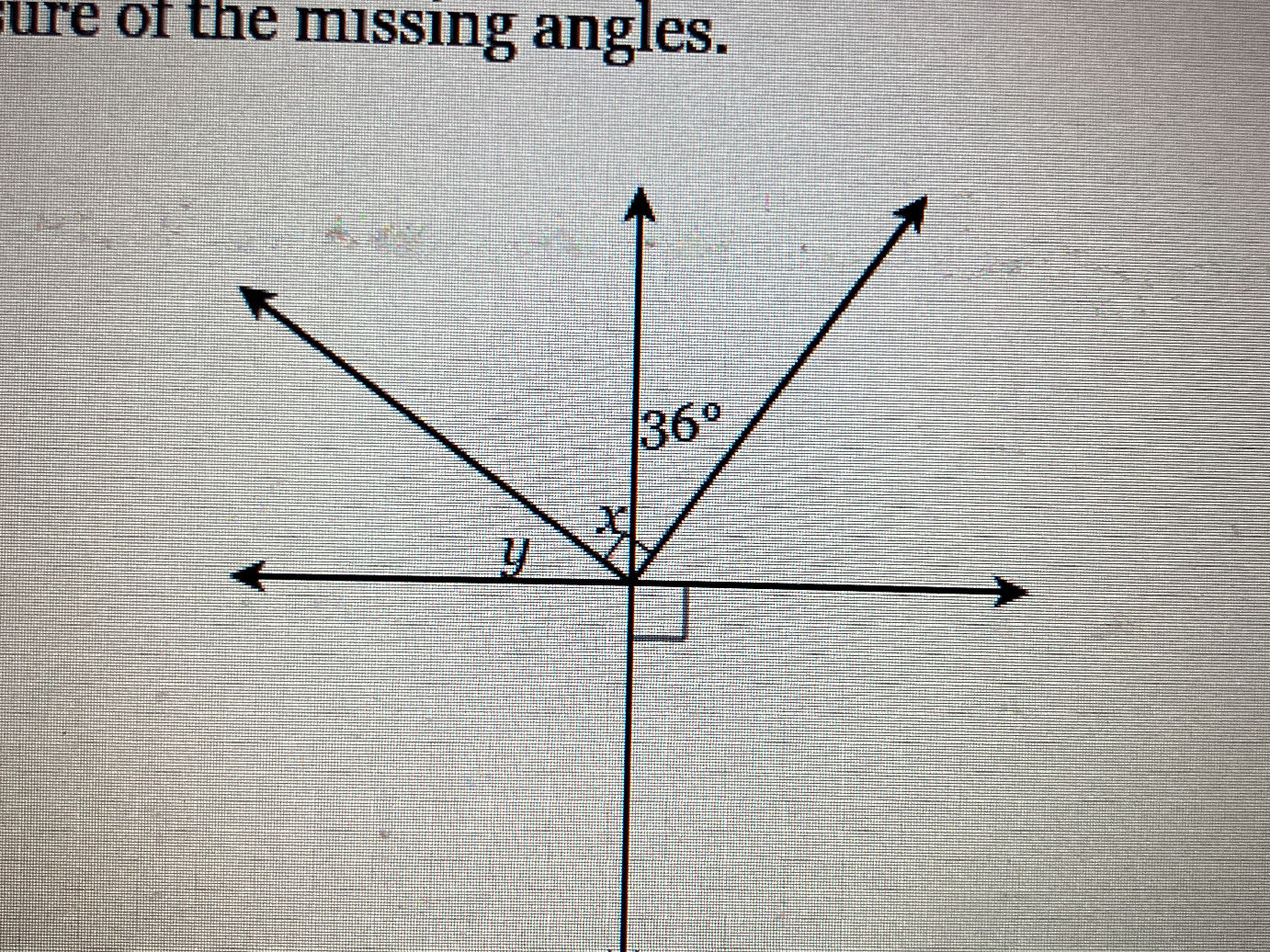 Find the measure of the missing angles. The | StudyX