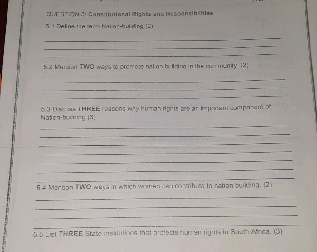 QUESTION 5: Constitutional Rights and | StudyX