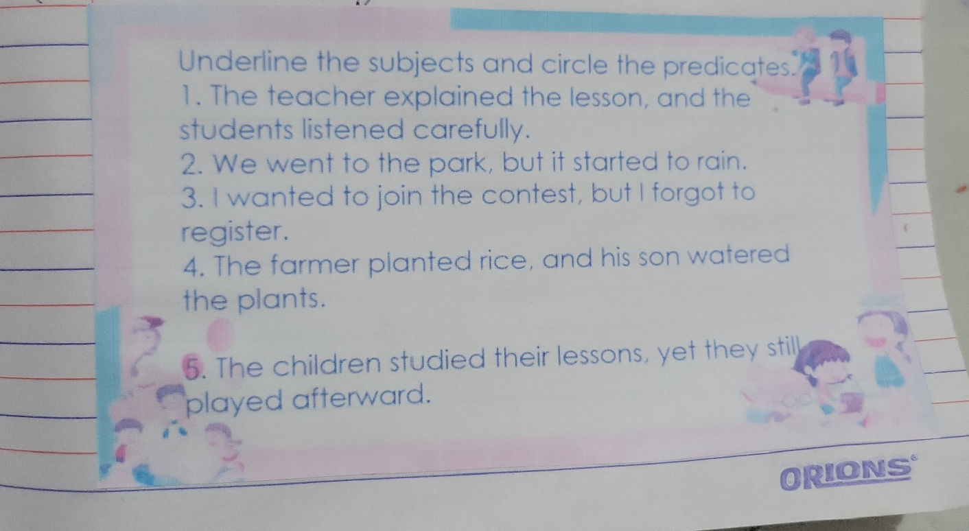 Underline the subjects and circle the | StudyX