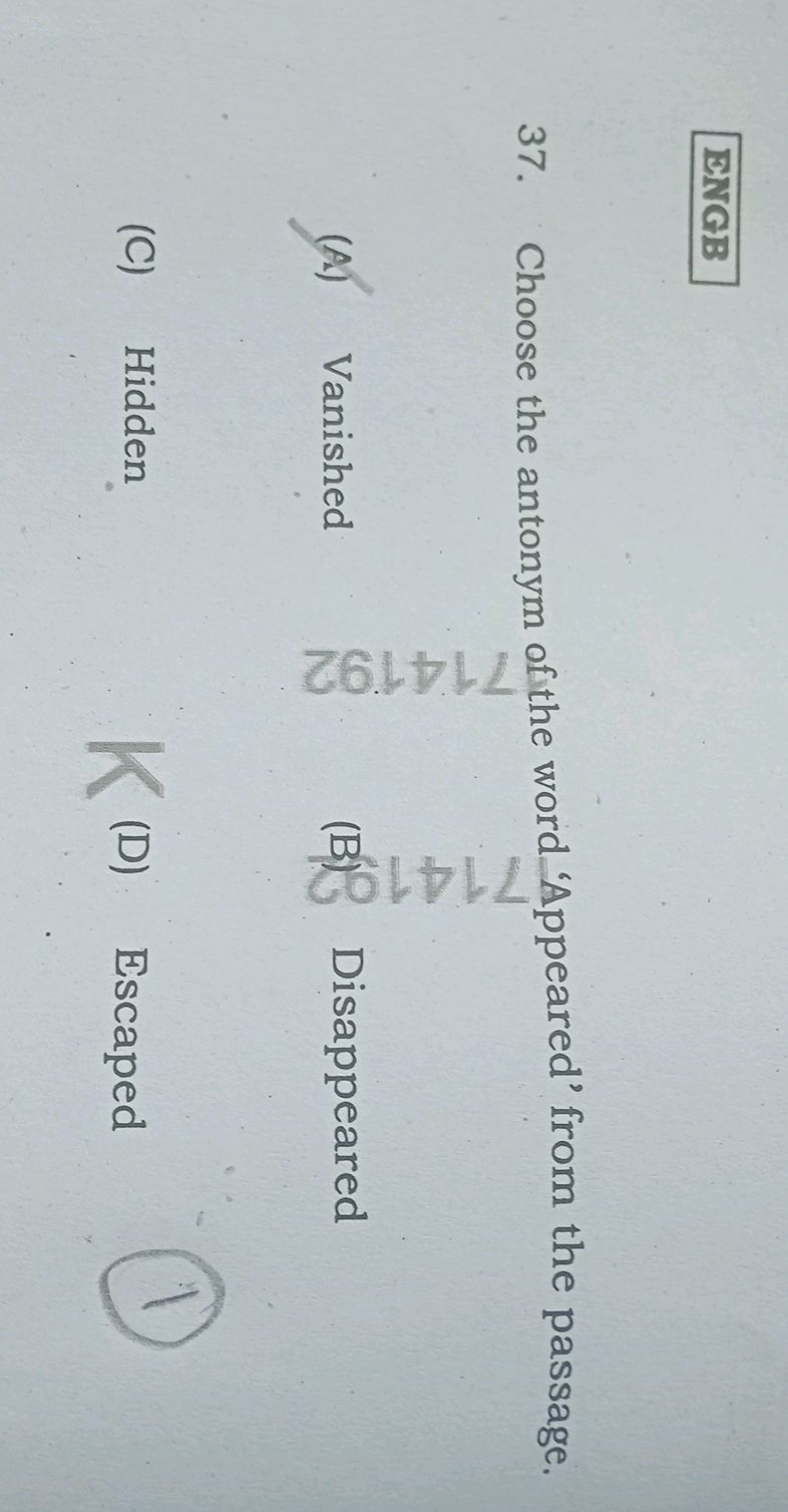 37. Choose the antonym of the word | StudyX