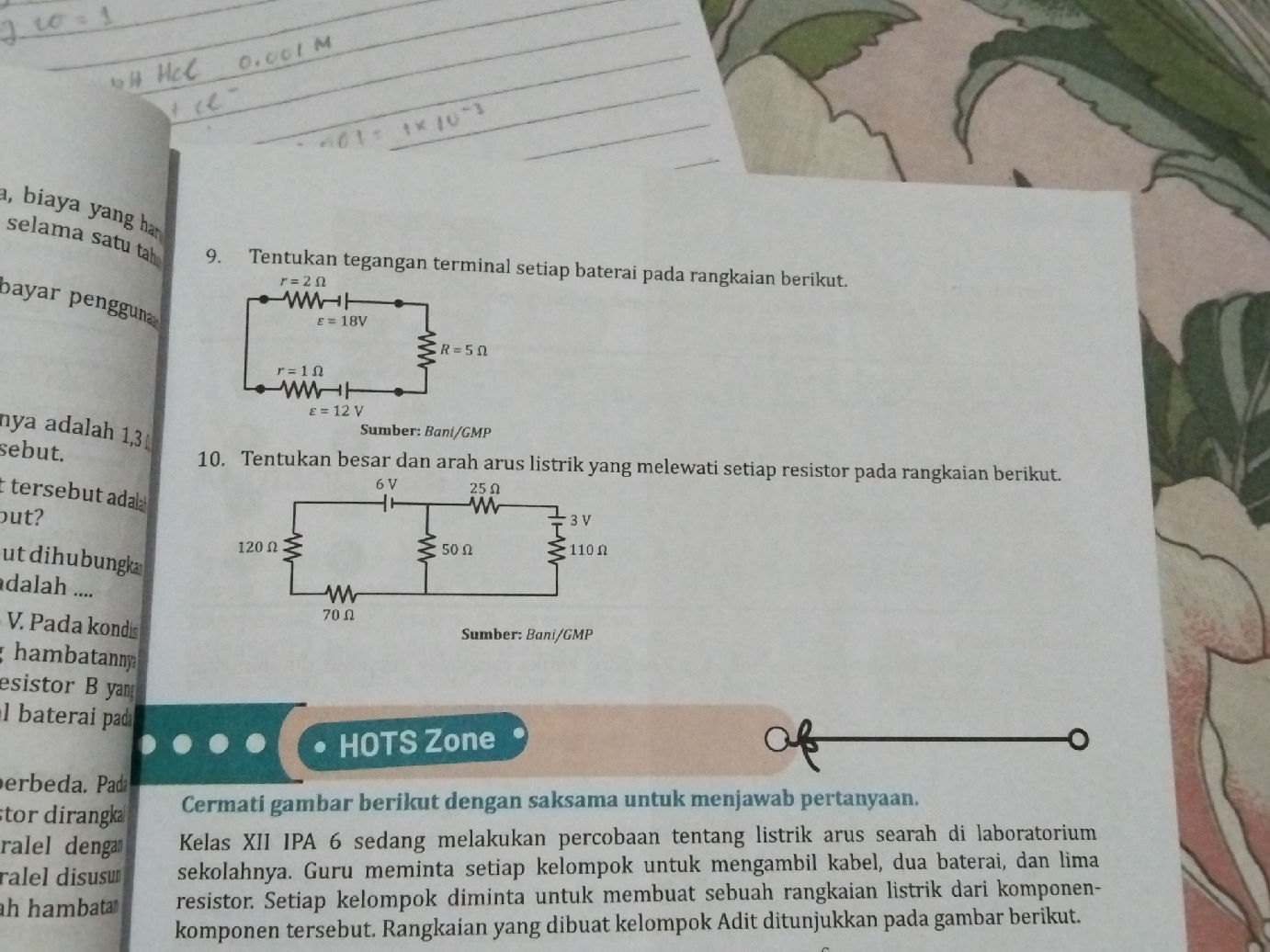 9. Tentukan tegangan terminal setiap baterai | StudyX