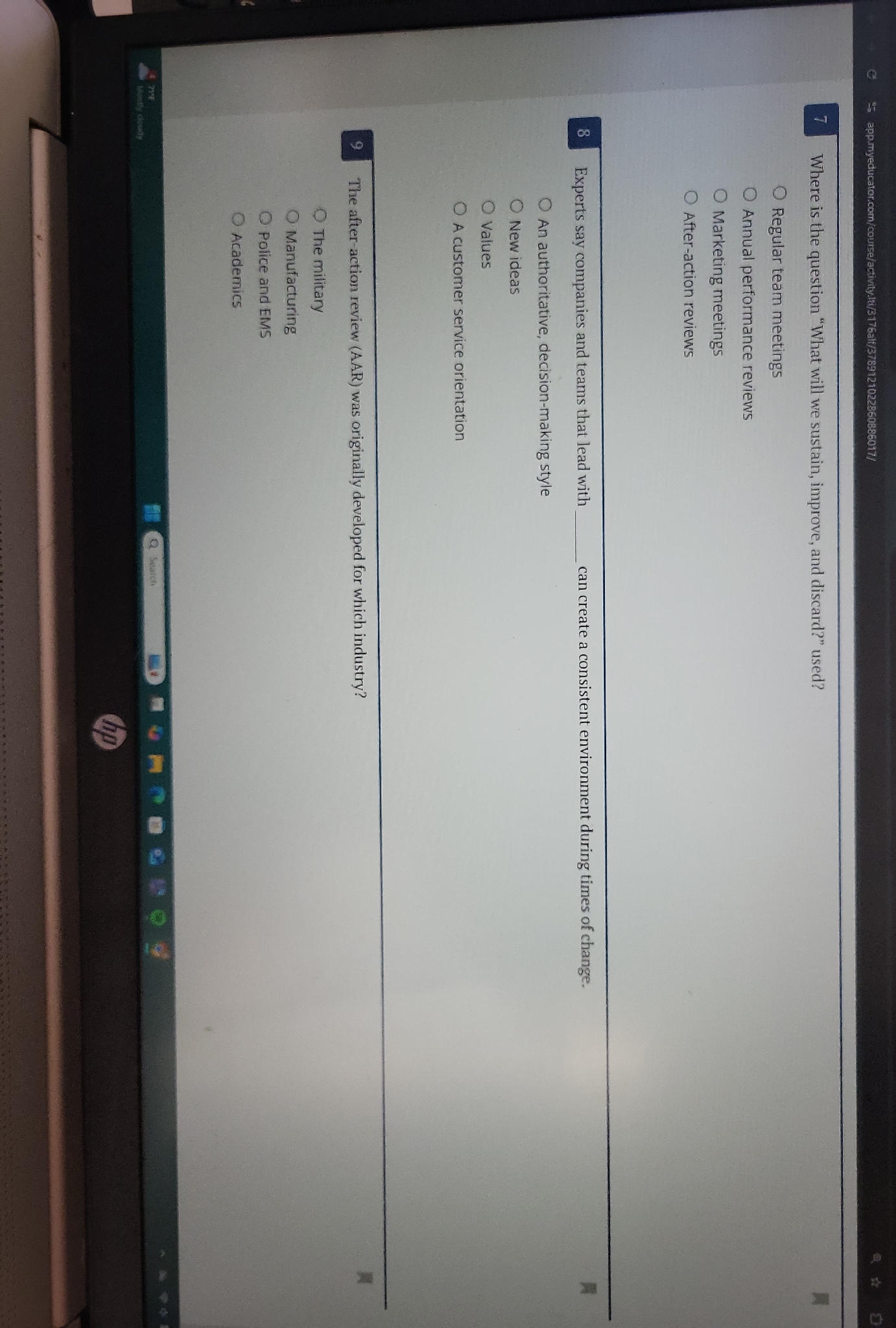 The after-action review (AAR) was originally | StudyX