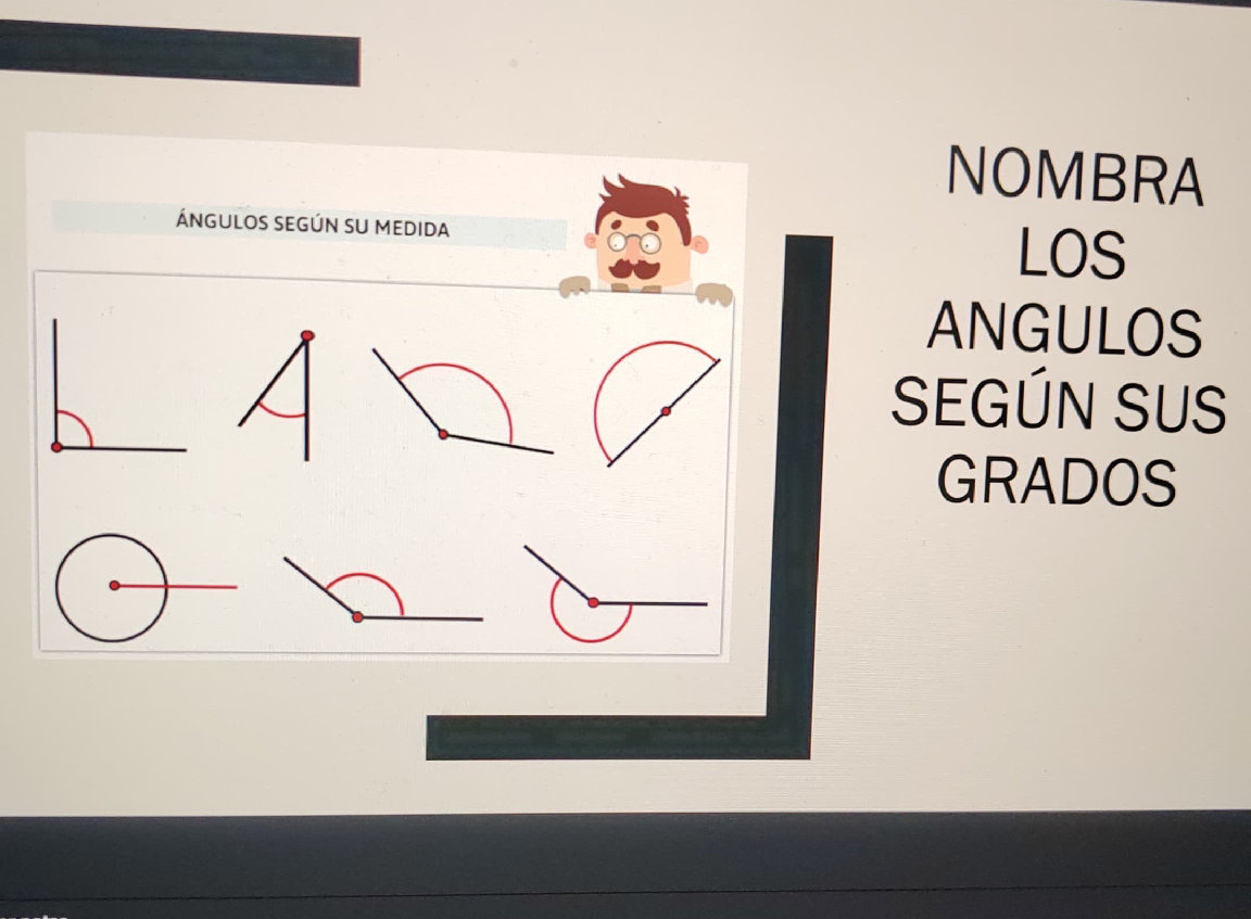 Nombra los angulos segun sus grados | StudyX