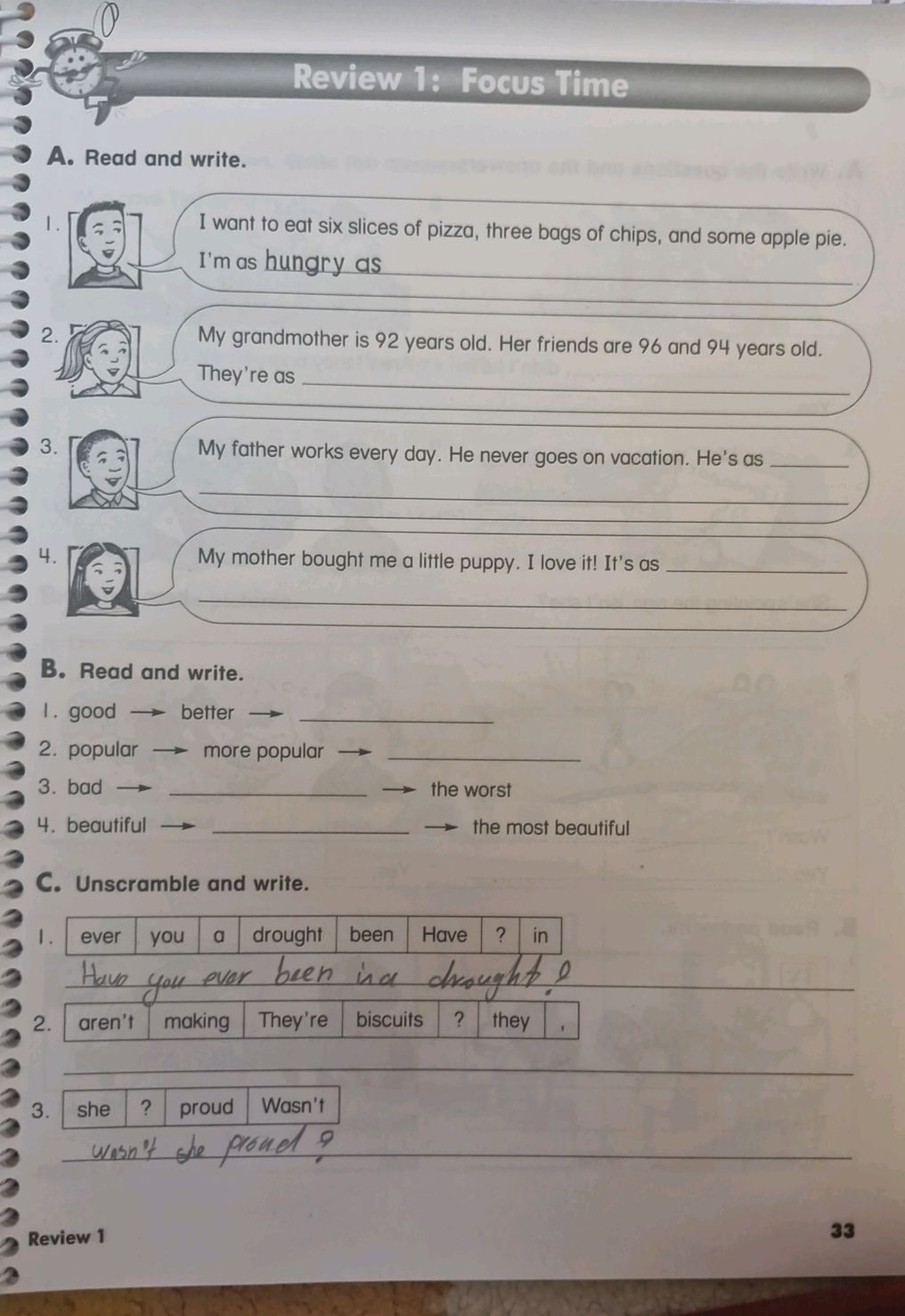 A. Read and write. 1. I want to eat six | StudyX