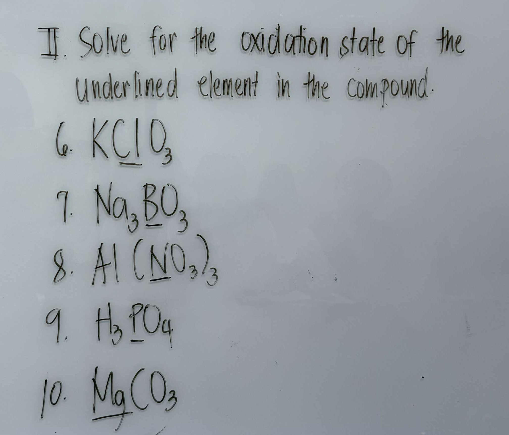 Solve for the oxidation state of the | StudyX
