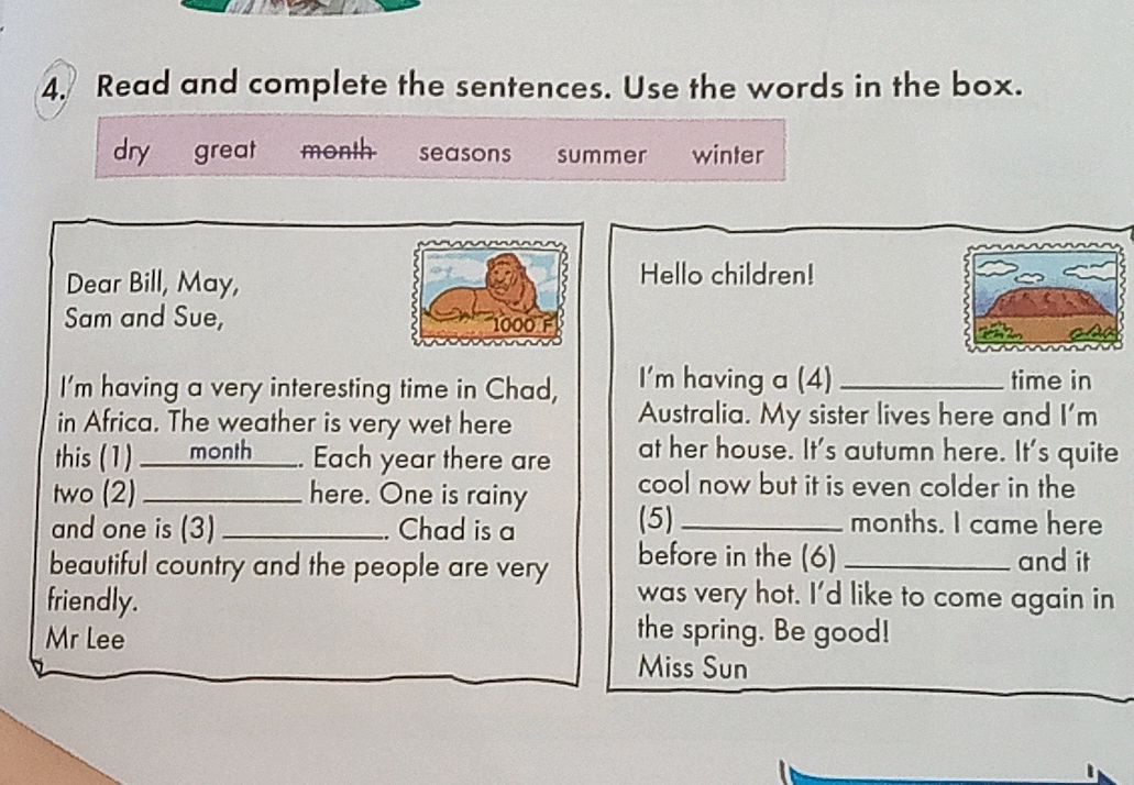 4. Read and complete the sentences. Use the | StudyX
