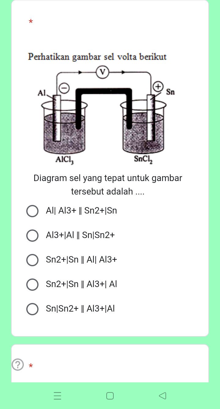 Perhatikan gambar sel volta berikut [Image | StudyX