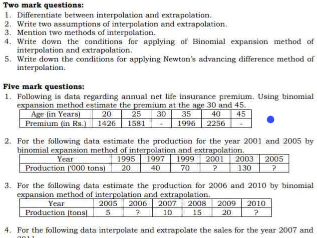 1. Differentiate between interpolation and | StudyX