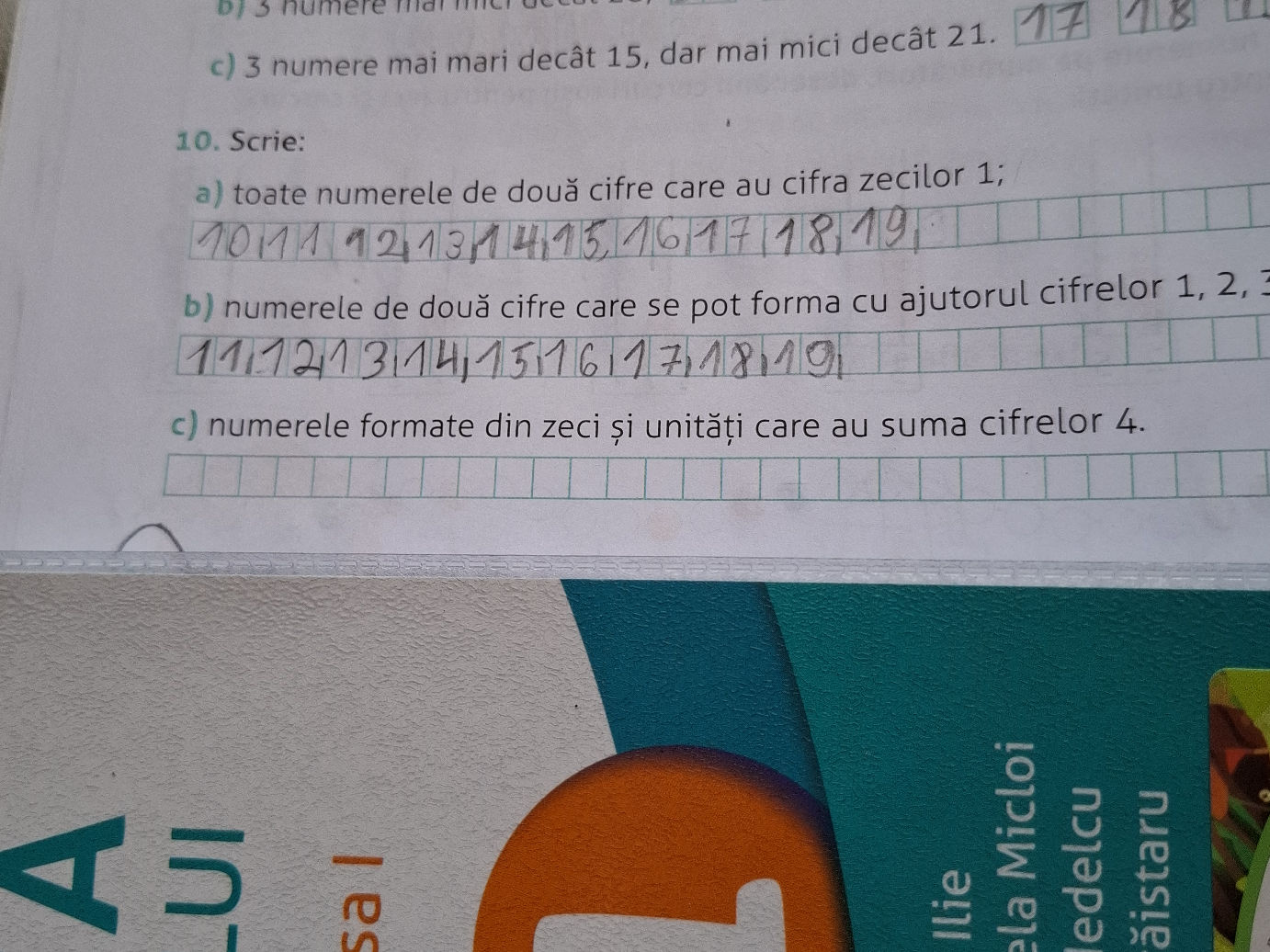 10. Scrie: a) toate numerele de două cifre | StudyX