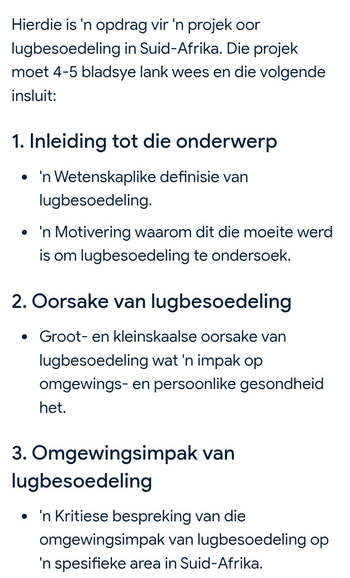 Hierdie is 'n opdrag vir 'n projek oor | StudyX