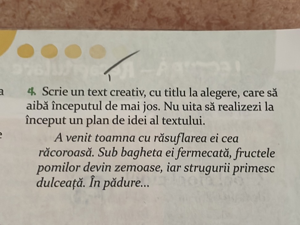 4. Scrie un text creativ, cu titlu la | StudyX