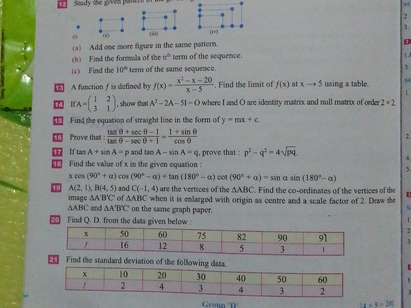 Find the equation of straight line in the | StudyX
