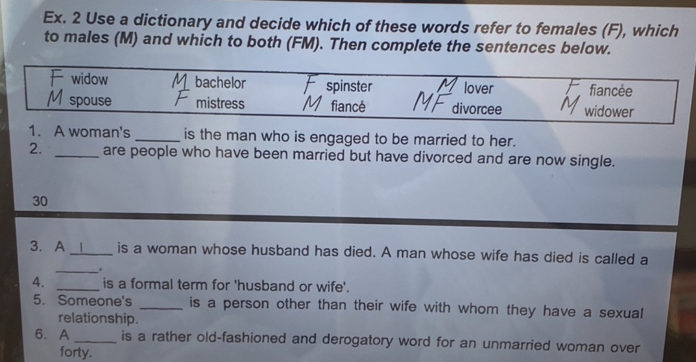 Ex. 2 Use a dictionary and decide which of | StudyX