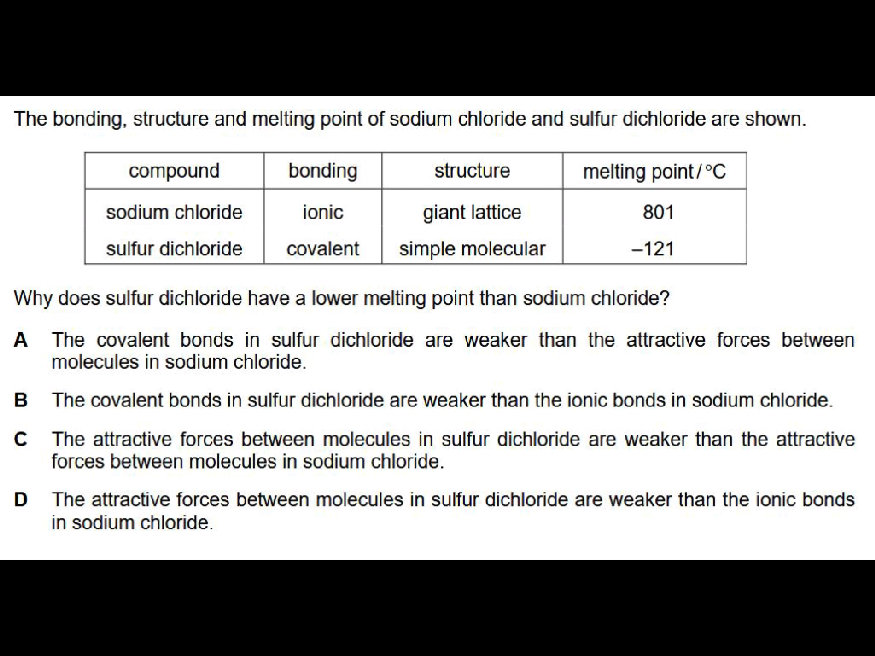 The bonding, structure and melting point of | StudyX