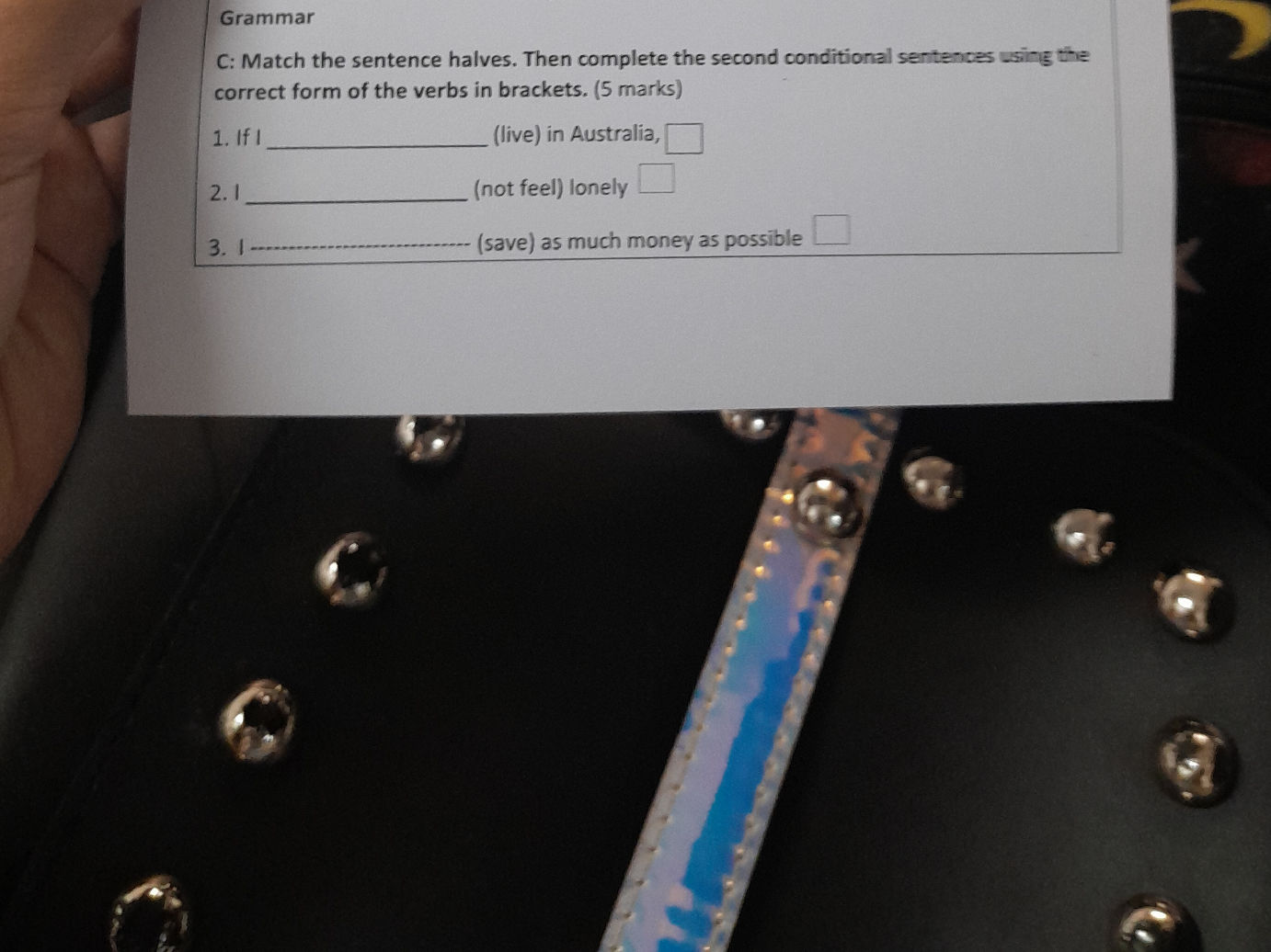 C: Match the sentence halves. Then complete | StudyX