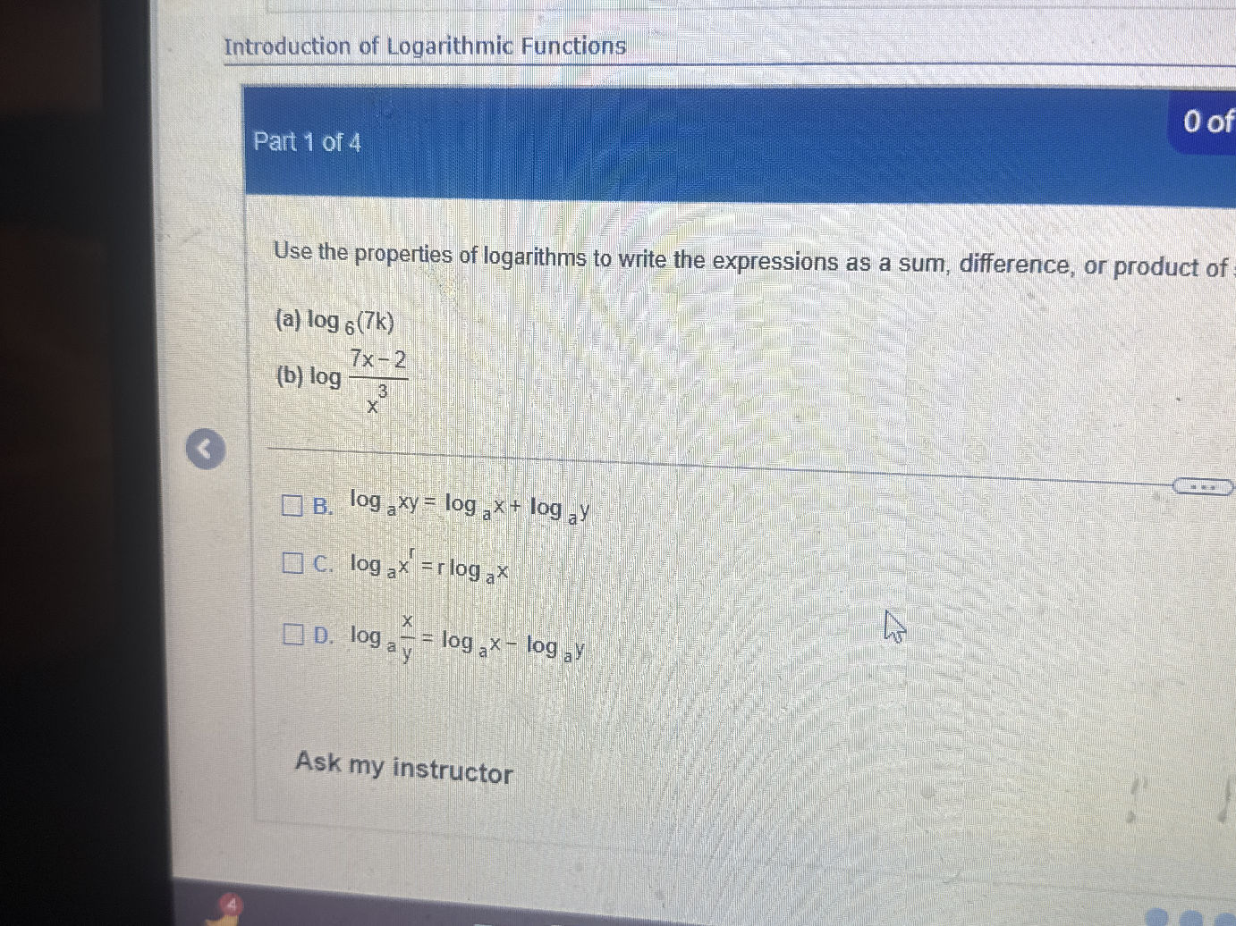Use the properties of logarithms to write | StudyX