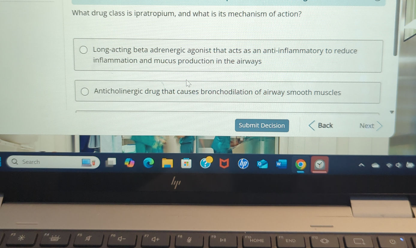 What drug class is ipratropium, and what is | StudyX
