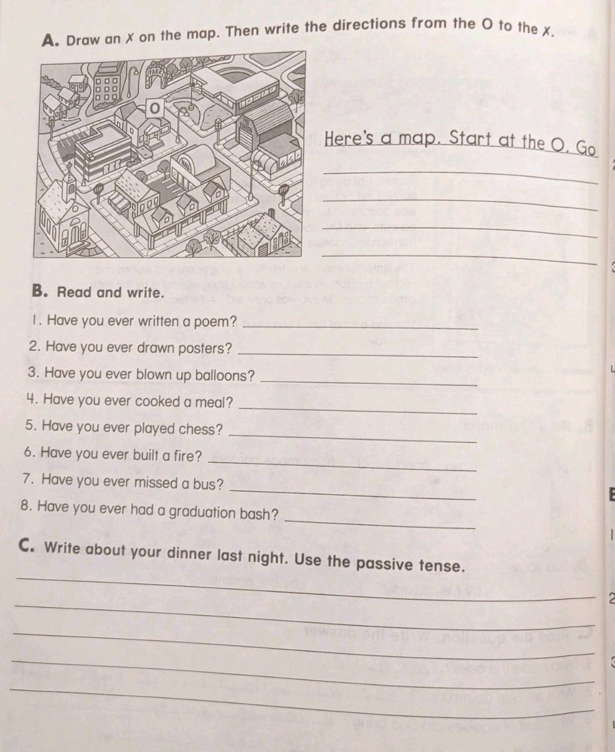 A. Draw an X on the map. Then write the | StudyX