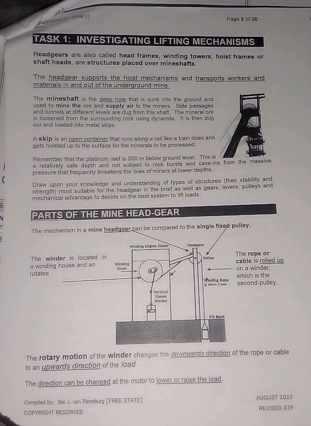 TASK 1: INVESTIGATING LIFTING MECHANISMS | StudyX