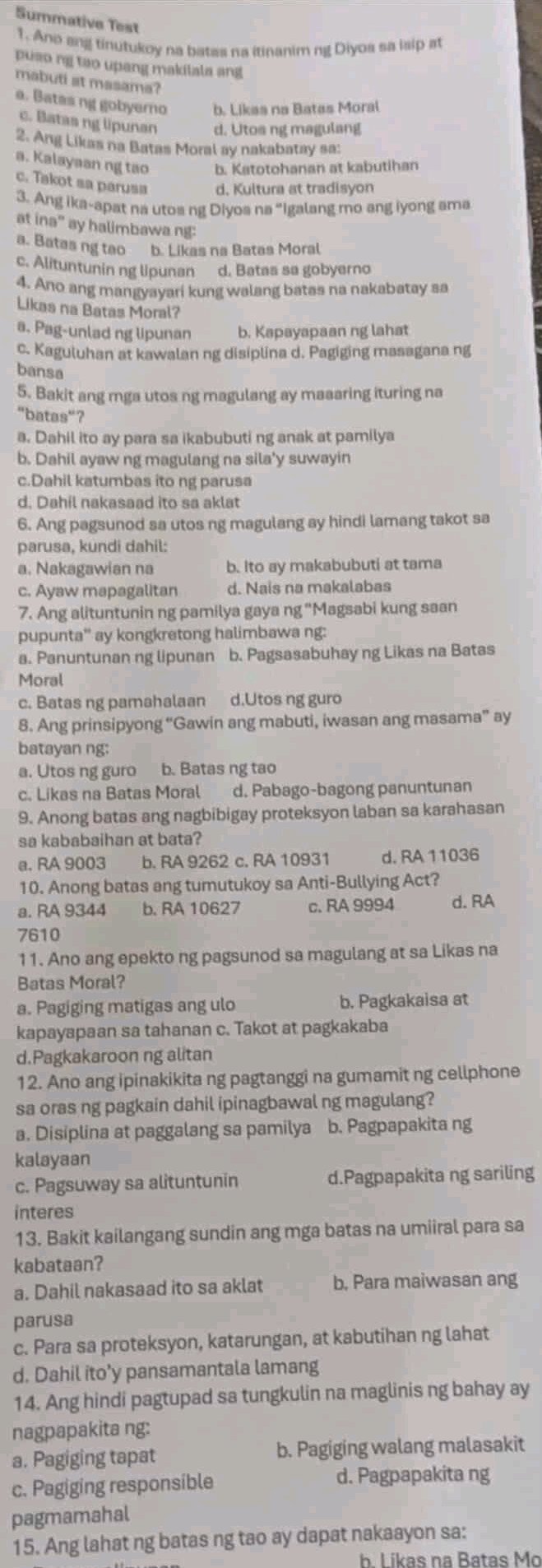 13. Bakit kailangang sundin ang mga batas na | StudyX