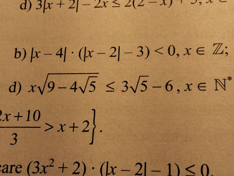 d) $3|x + 2| - 2x 2(2-x) + 5, x {R}$; | StudyX