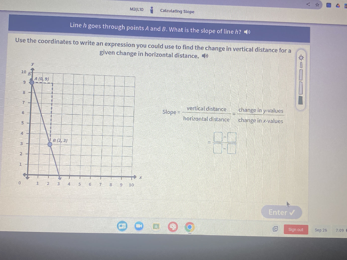 Line h goes through points A and B. What is | StudyX
