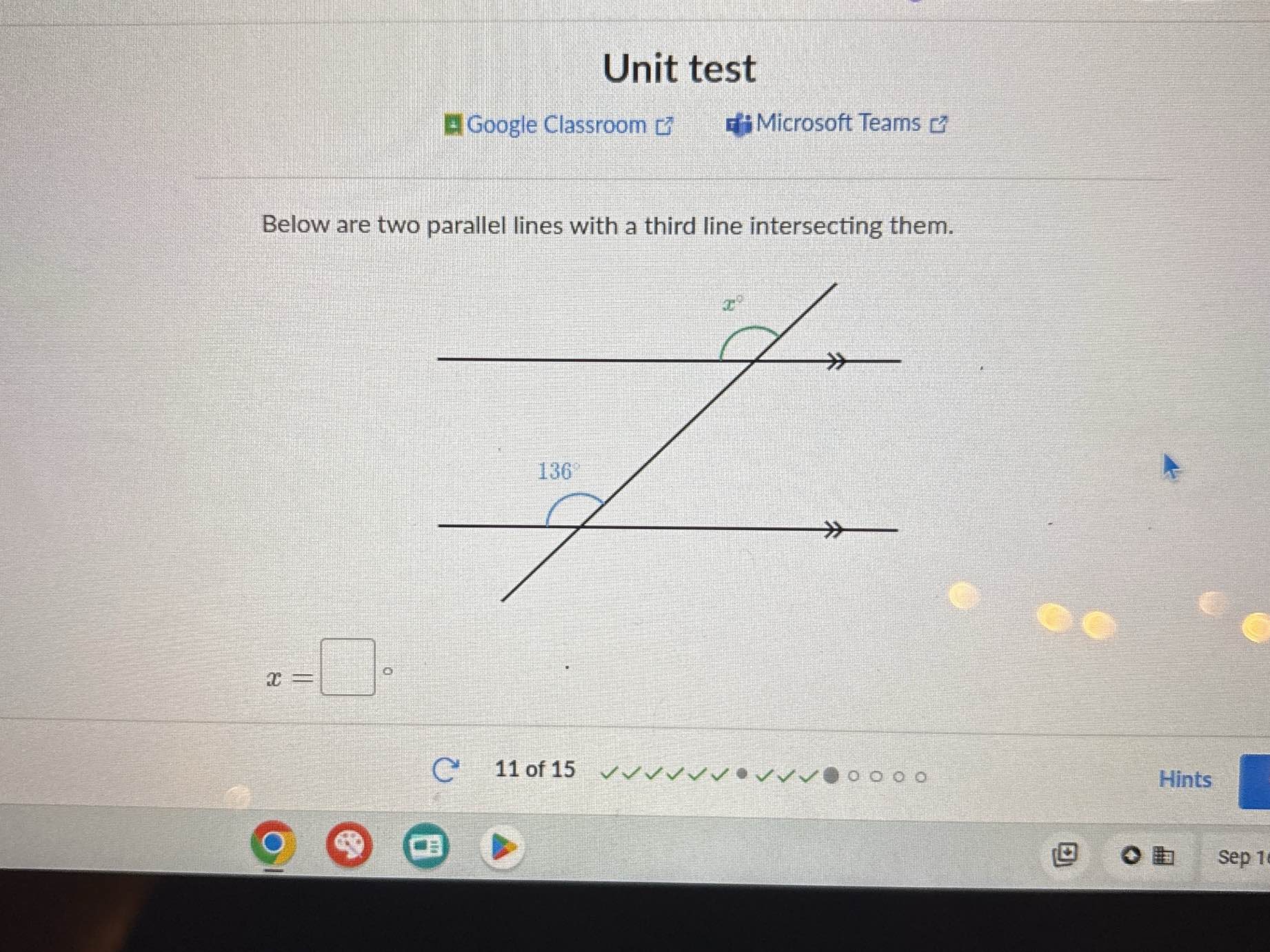 Below are two parallel lines with a third | StudyX