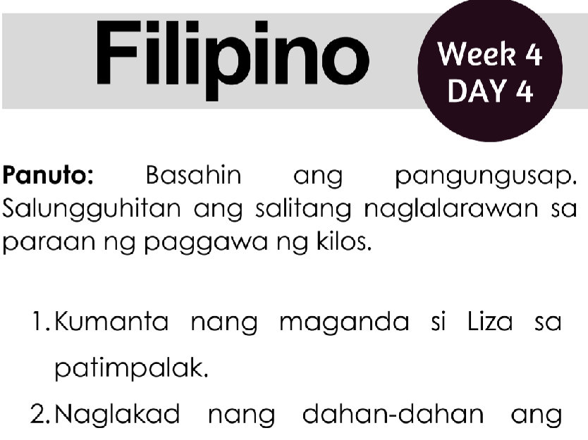 Panuto: Basahin ang pangungusap. | StudyX