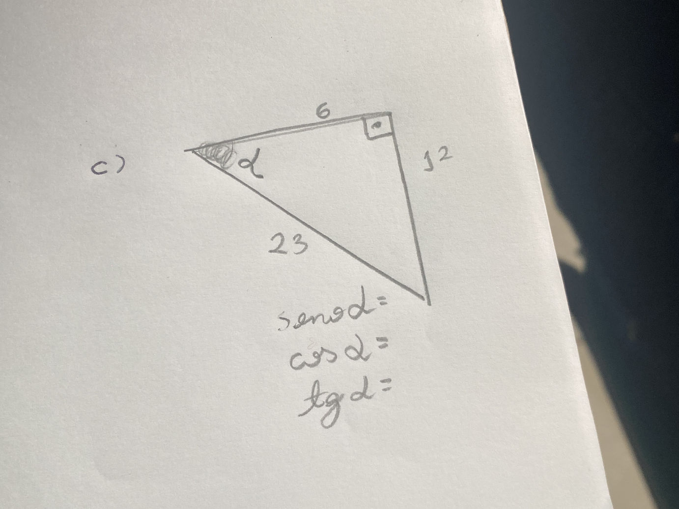c) Find the following trigonometric ratios | StudyX