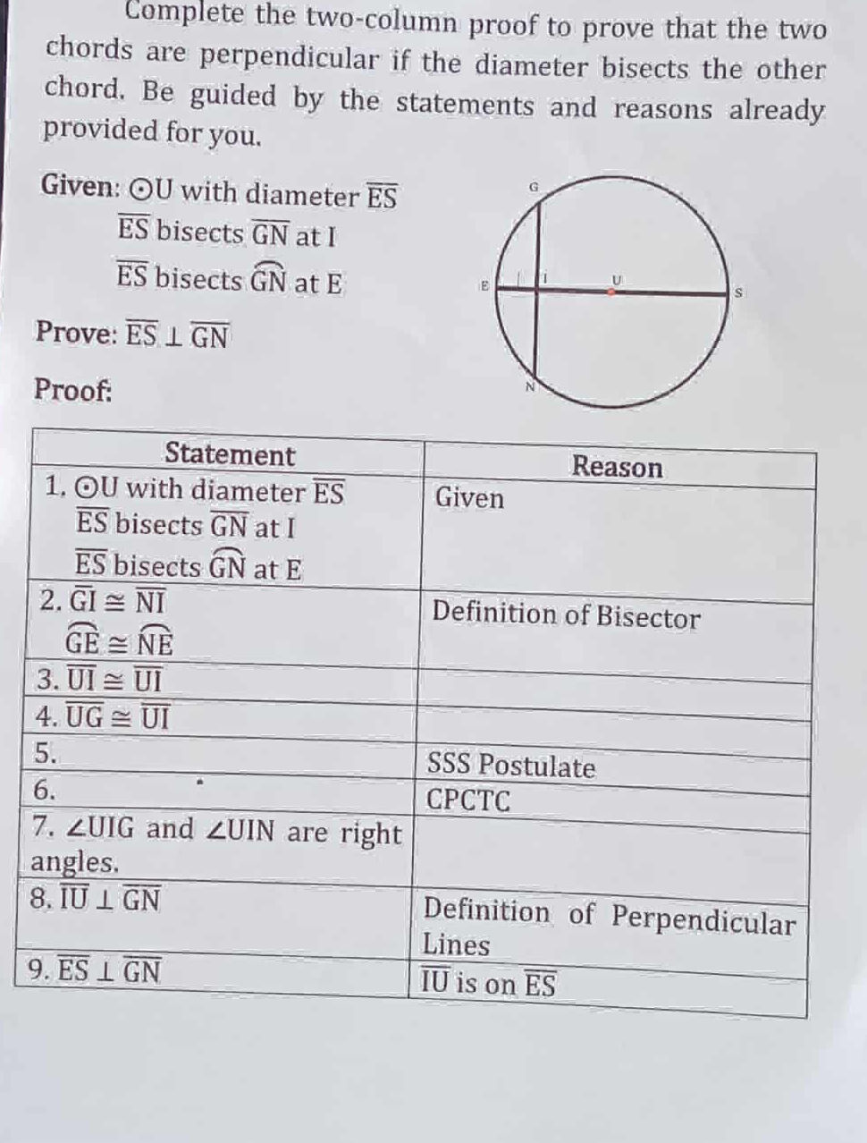 Complete the two-column proof to prove that | StudyX