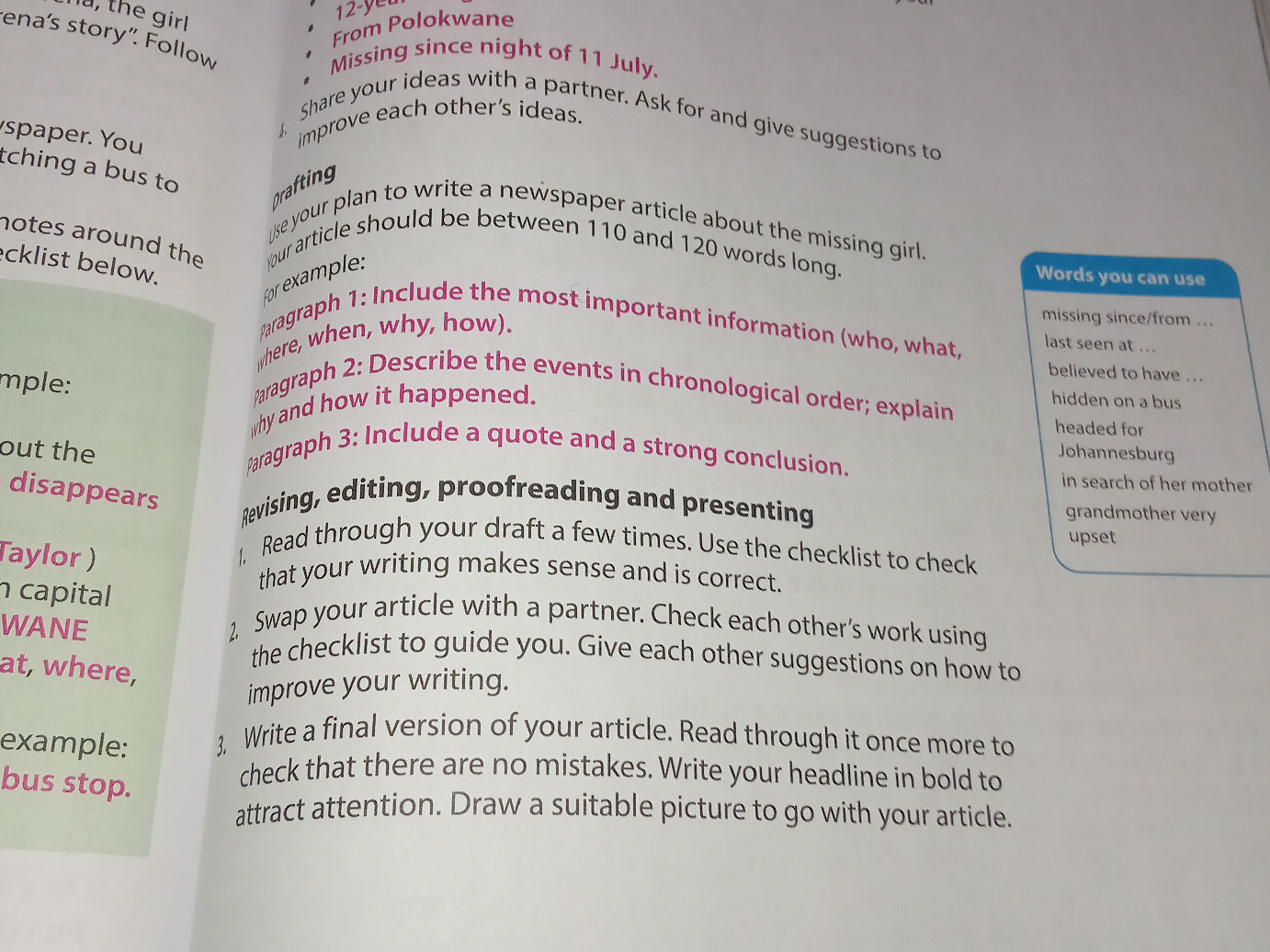 Use your plan to write a newspaper article | StudyX