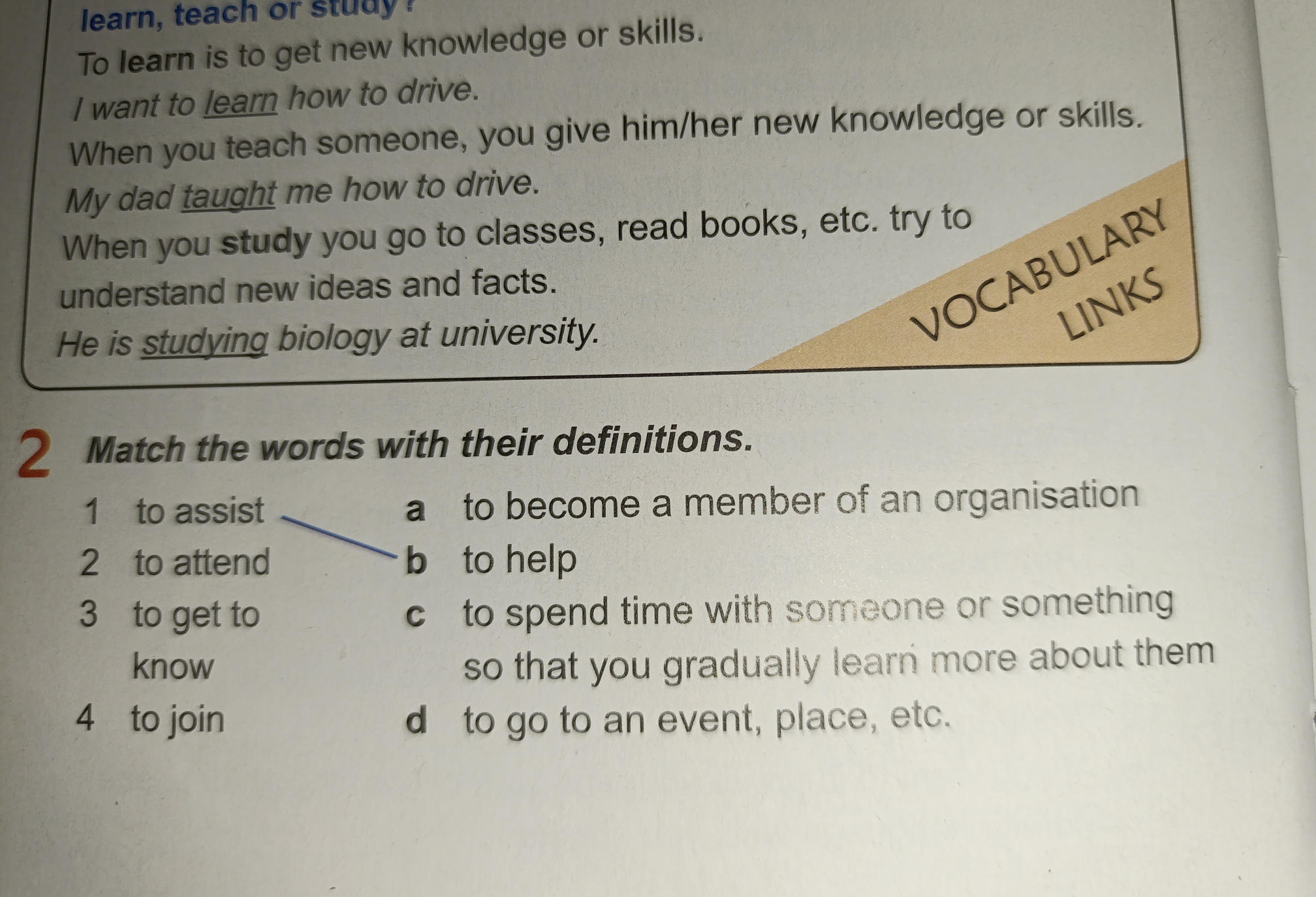 Match the words with their definitions. 1 | StudyX