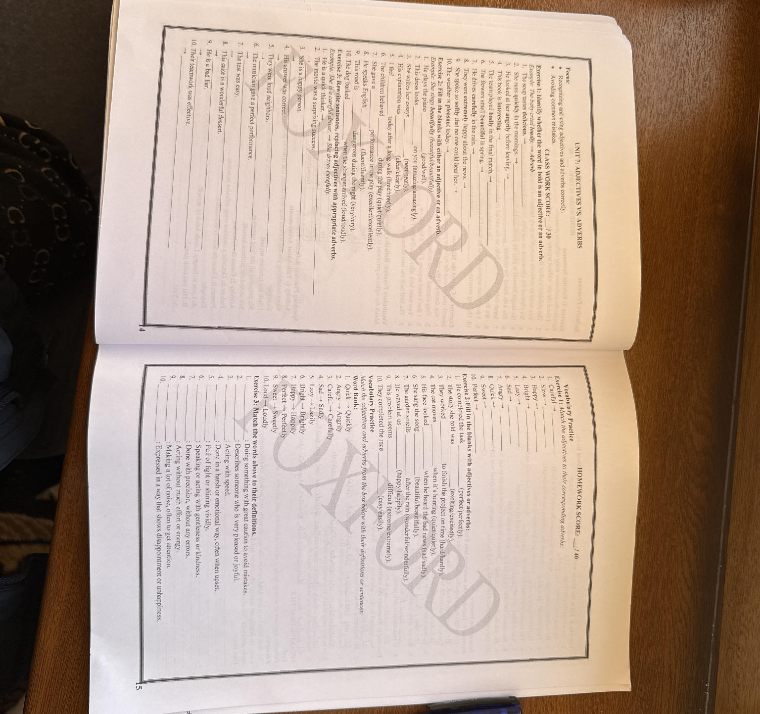 UNIT 7: ADJECTIVES VS. ADVERBS Focus: | StudyX