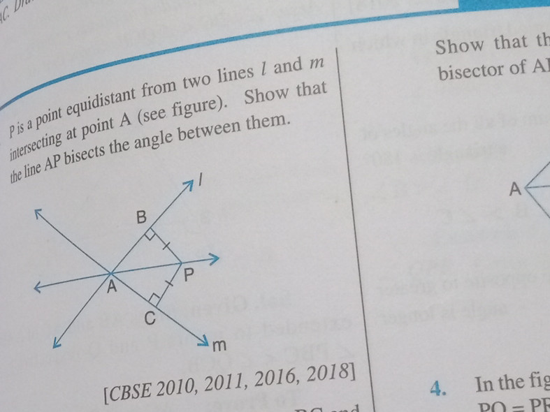 P is a point equidistant from two lines $l$ | StudyX
