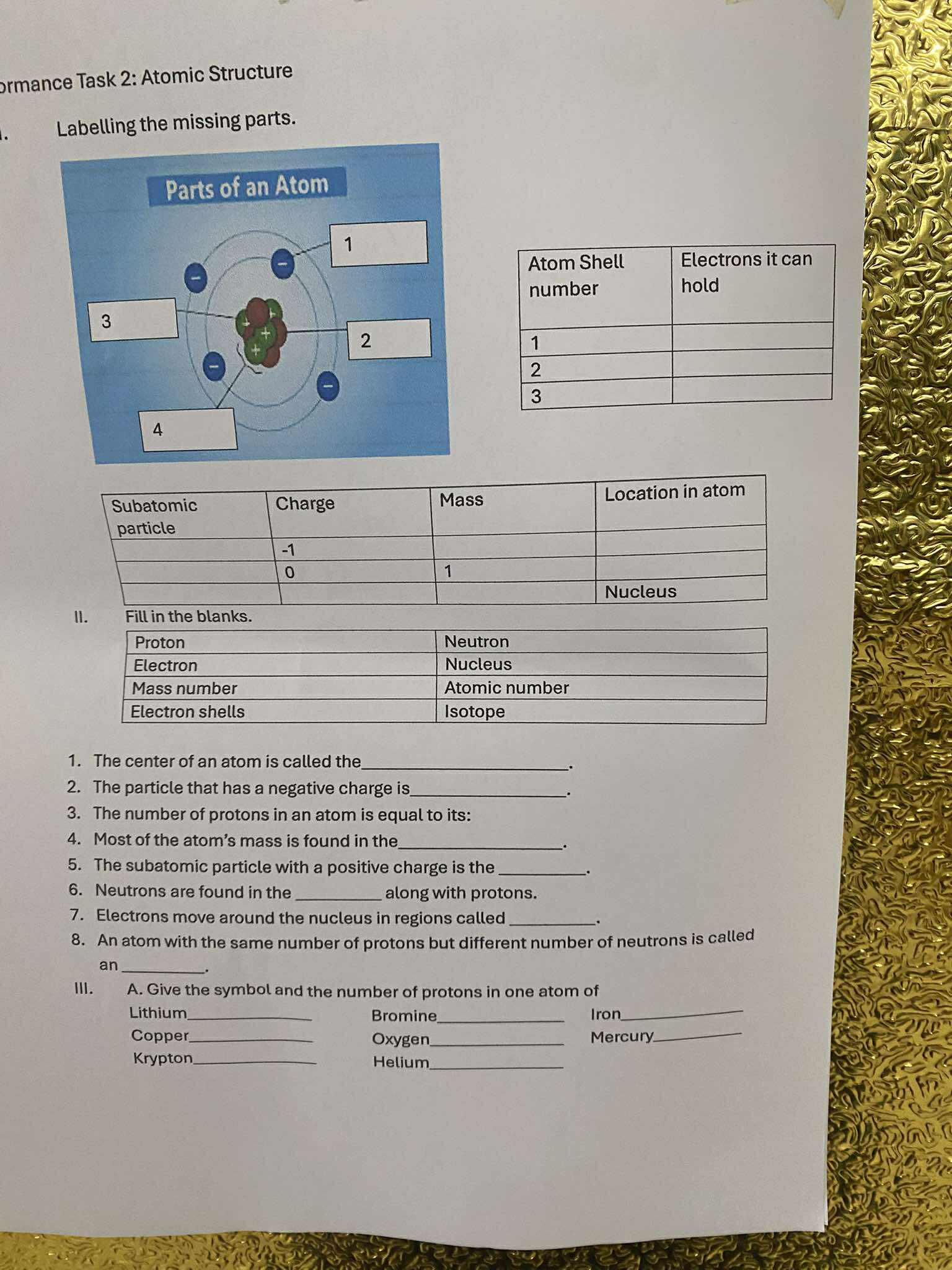 Labelling the missing parts. Parts of an | StudyX