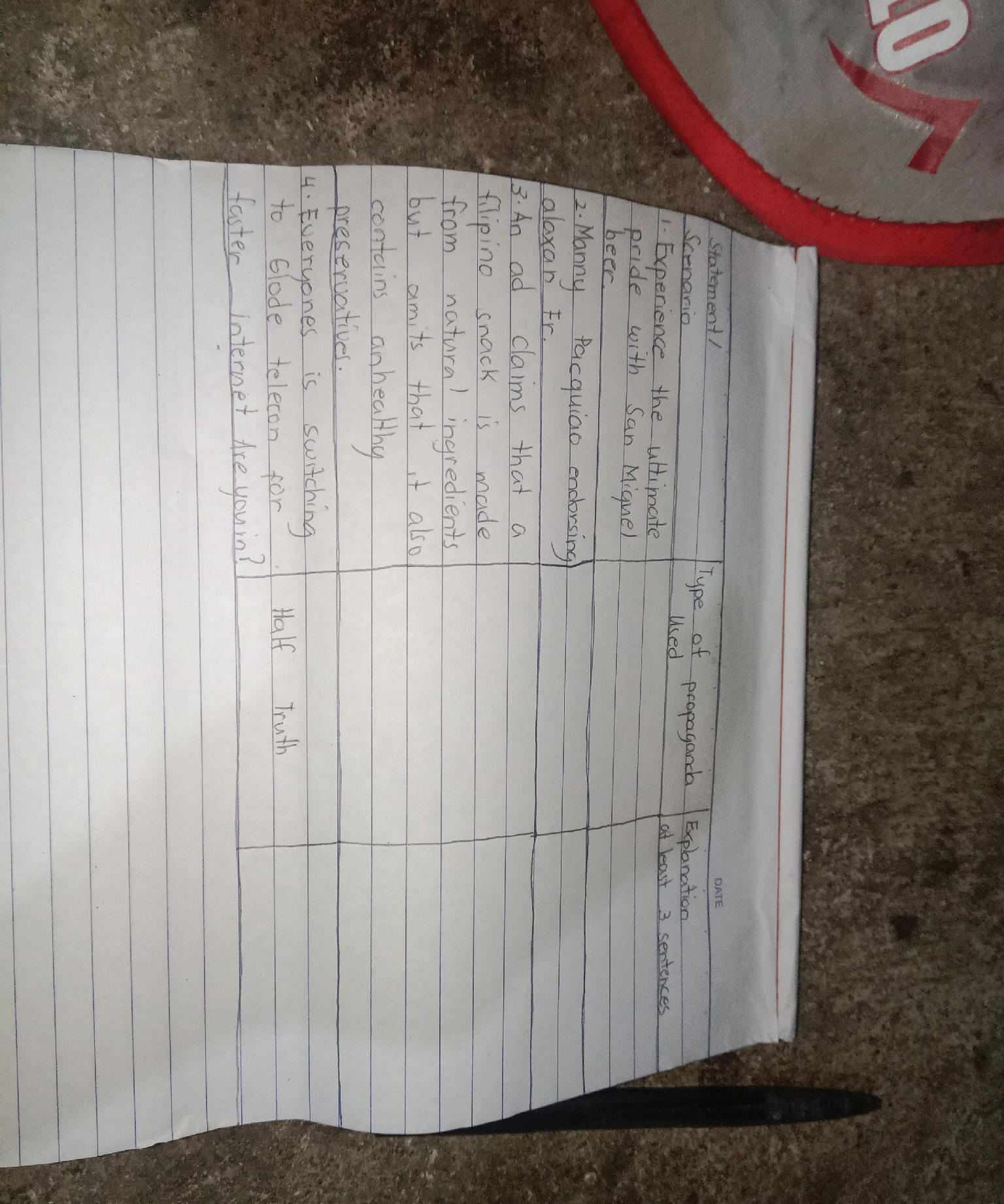 Statement/Scenario 1. Experience the | StudyX