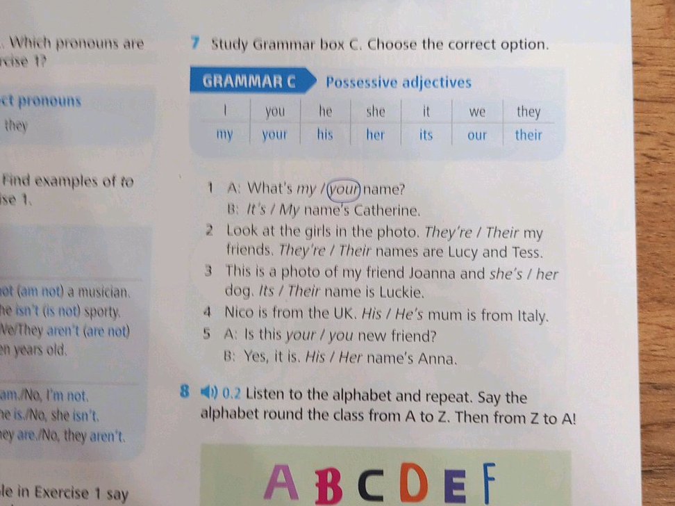 7 Study Grammar box C. Choose the correct | StudyX